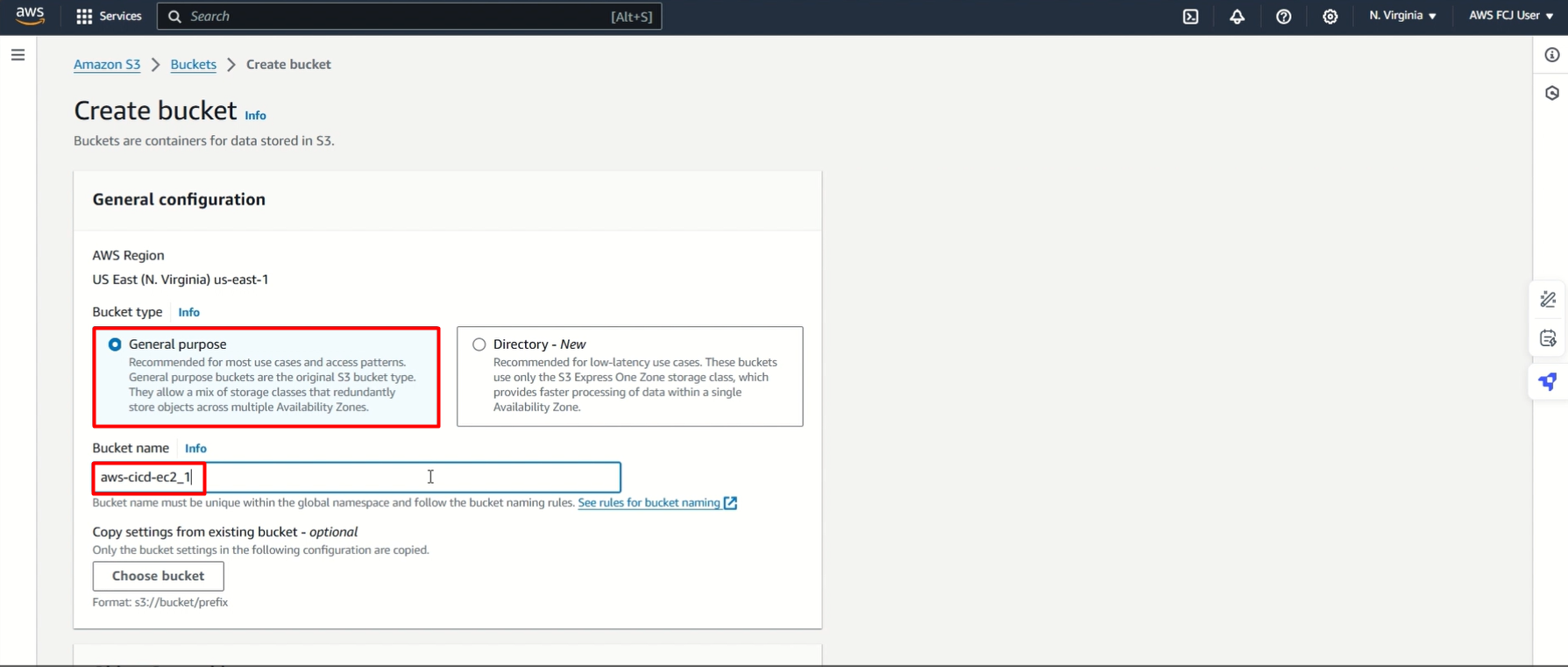 Create S3 bucket :: DEPLOY APPLICATIONS TO EC2 WITH AWS CODEPIPELINE